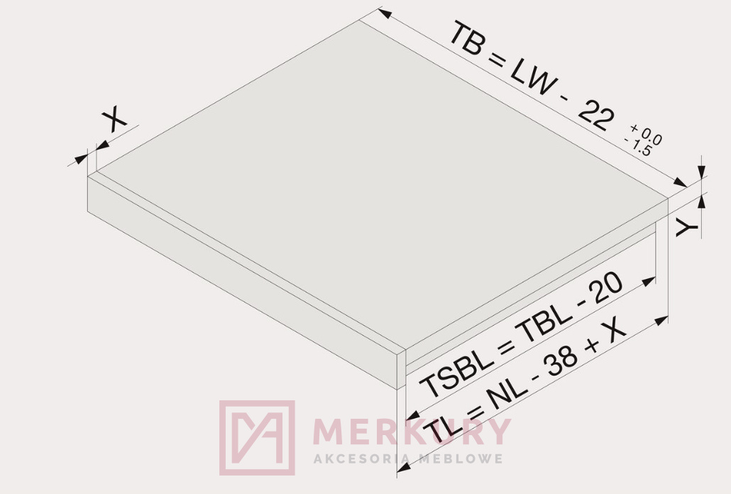 Blokada szuflady tackowej - MOVENTO BLUM 295H5700, grubość boku H-16mm ...